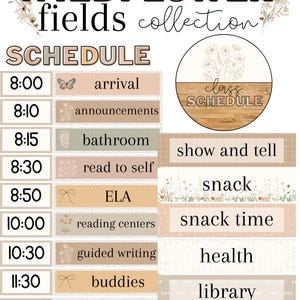 Wildflower Fields Classroom Schedule [editable] - Etsy