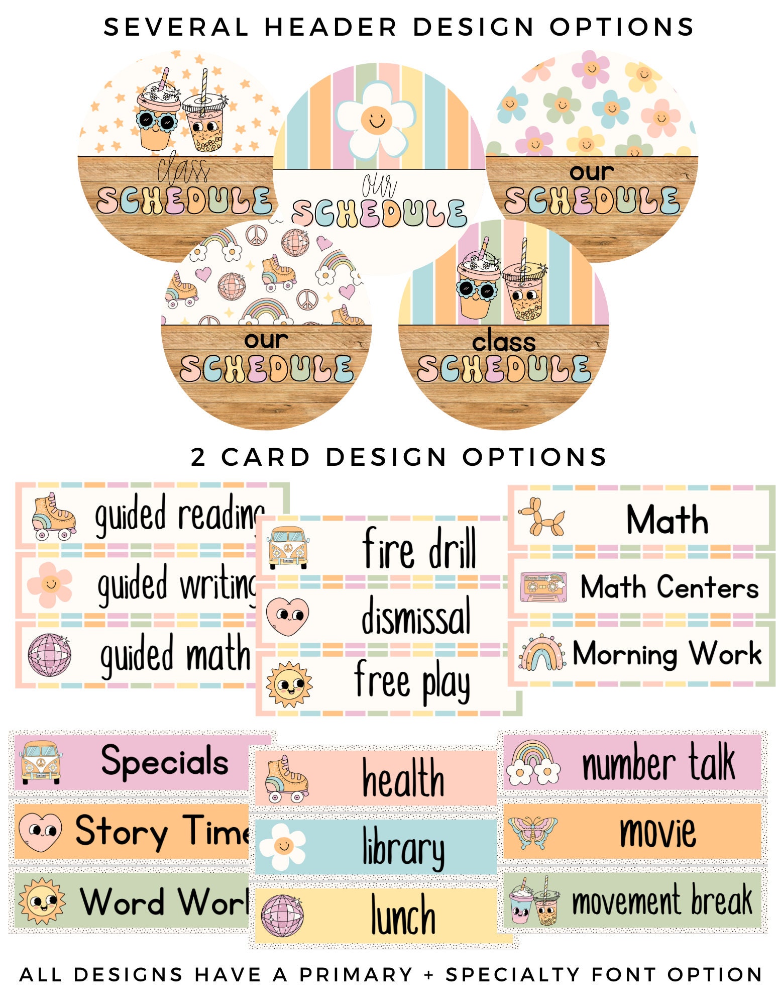Groovy Pastel Classroom Schedule [editable] - Etsy