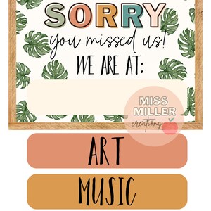 Boho Tropics Where Are We Classroom Door Sign [editable] - Etsy