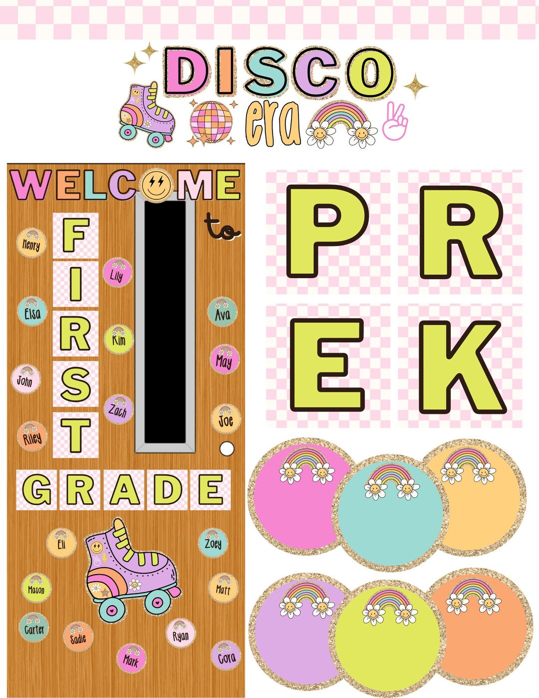 Disco Era Classroom Door Display - Etsy