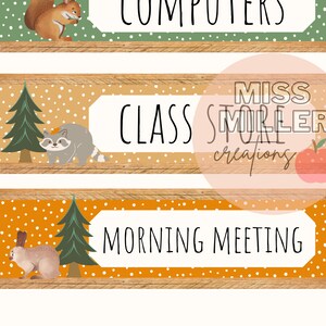 Woodland Visual Classroom Schedule editable | Etsy