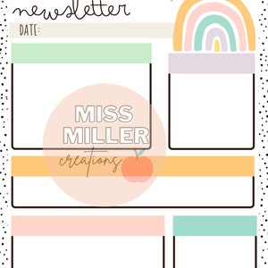 Pastel Boho Rainbow Classroom Newsletter [editable] - Etsy