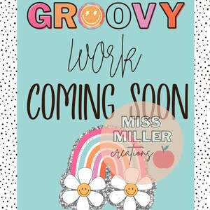 Groovy Glitter Work Coming Soon Posters - Etsy