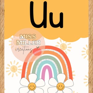 Retro Rainbow Classroom Alphabet Posters - Etsy