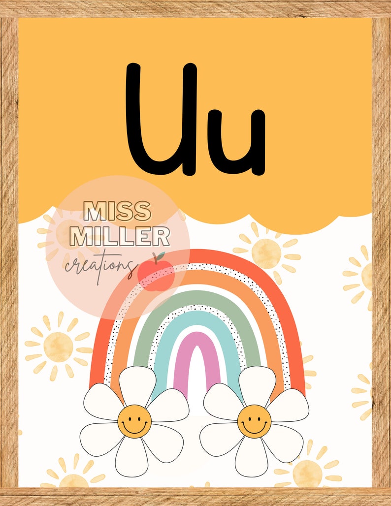 Retro Rainbow Classroom Alphabet Posters - Etsy