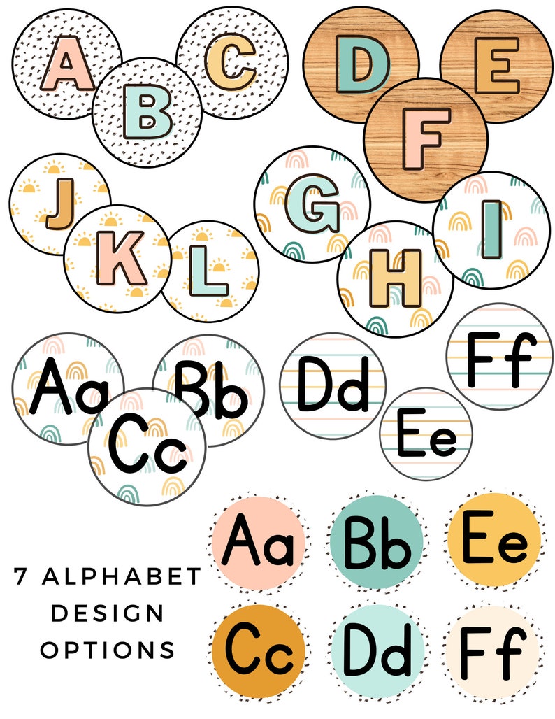 Modern Boho Rainbow Classroom Word Wall editable - Etsy