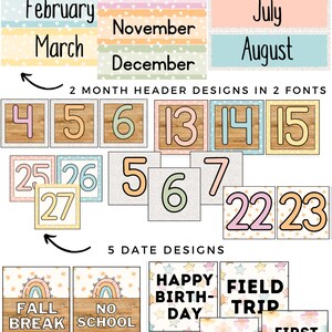 Groovy Pastel Classroom Calendar - Etsy