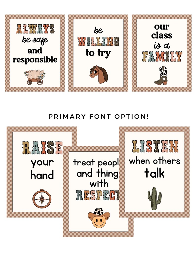 Wild Wild West Class Rules Posters - Etsy