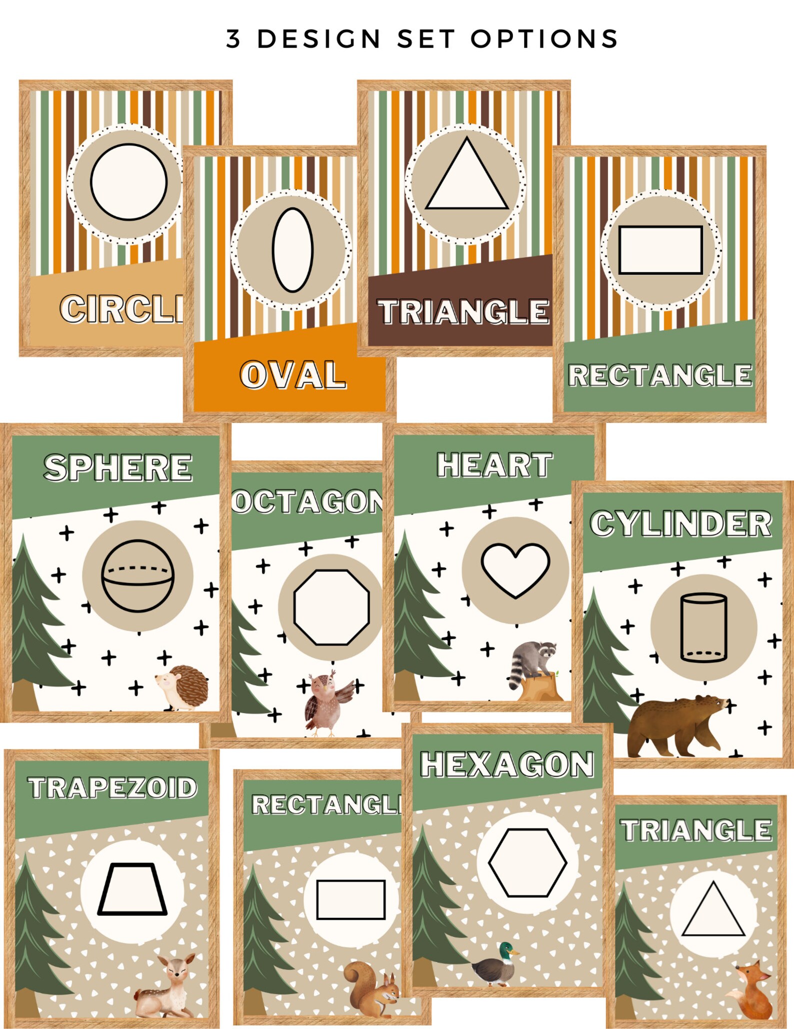Woodland Classroom Shape Posters - Etsy