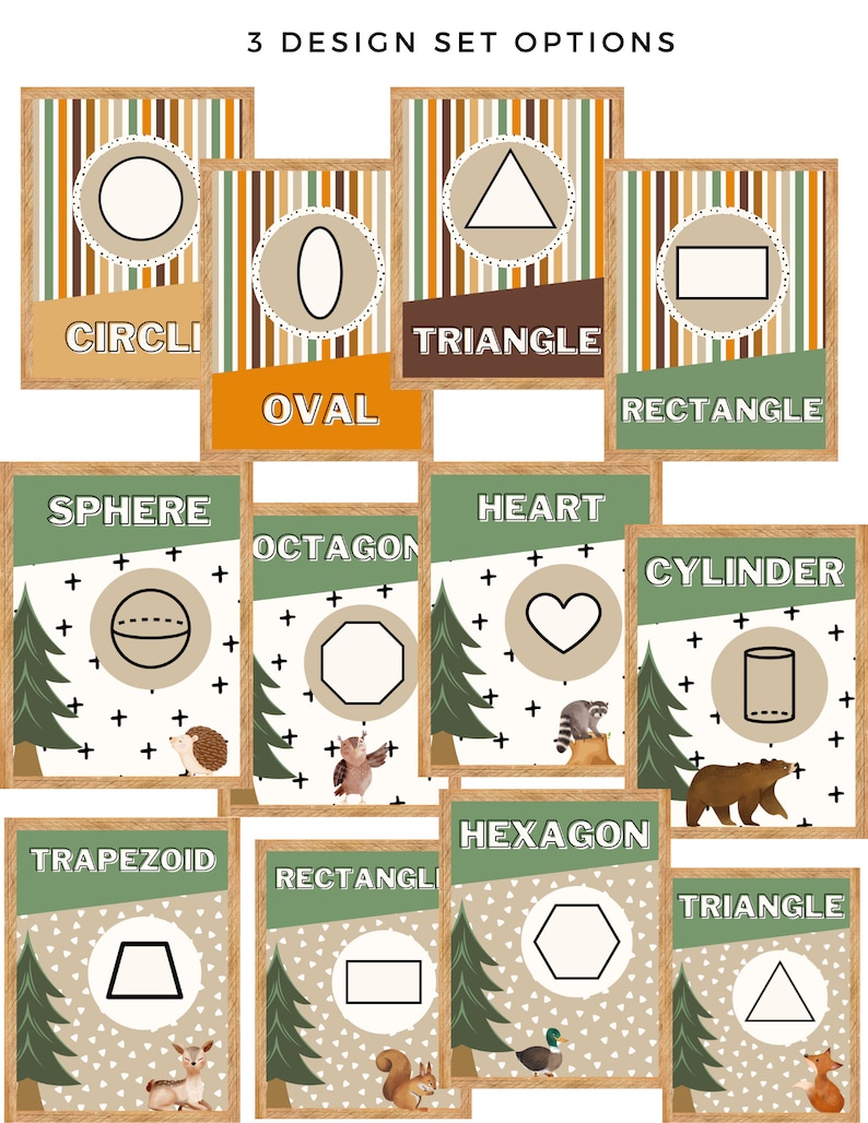 Woodland Classroom Shape Posters - Etsy