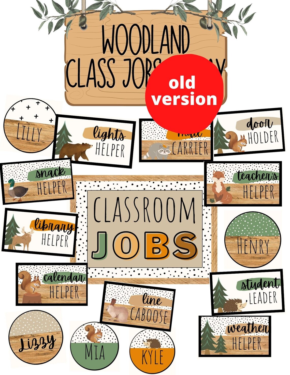 Woodland Classroom Jobs Display editable - Etsy