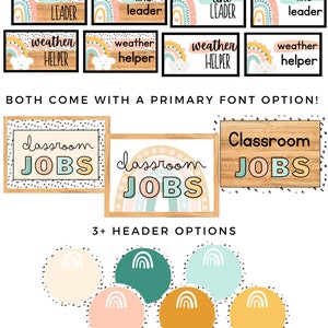 Modern Boho Rainbow Classroom Jobs Display [editable] - Etsy