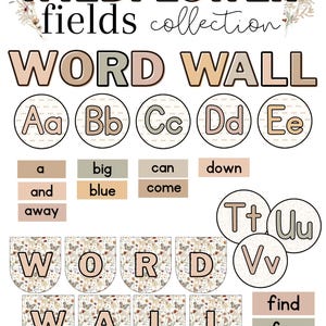 Wildflower Fields Word Wall [editable] - Etsy