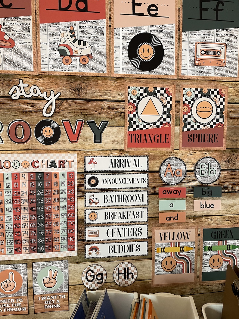 Groovy Vintage Classroom Decor Bundle [editable] [digital Download] - Etsy