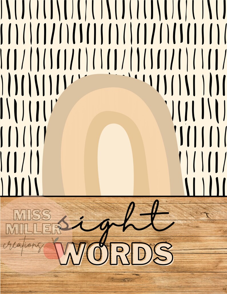 Neutral Boho Rainbow Binder Covers editable - Etsy