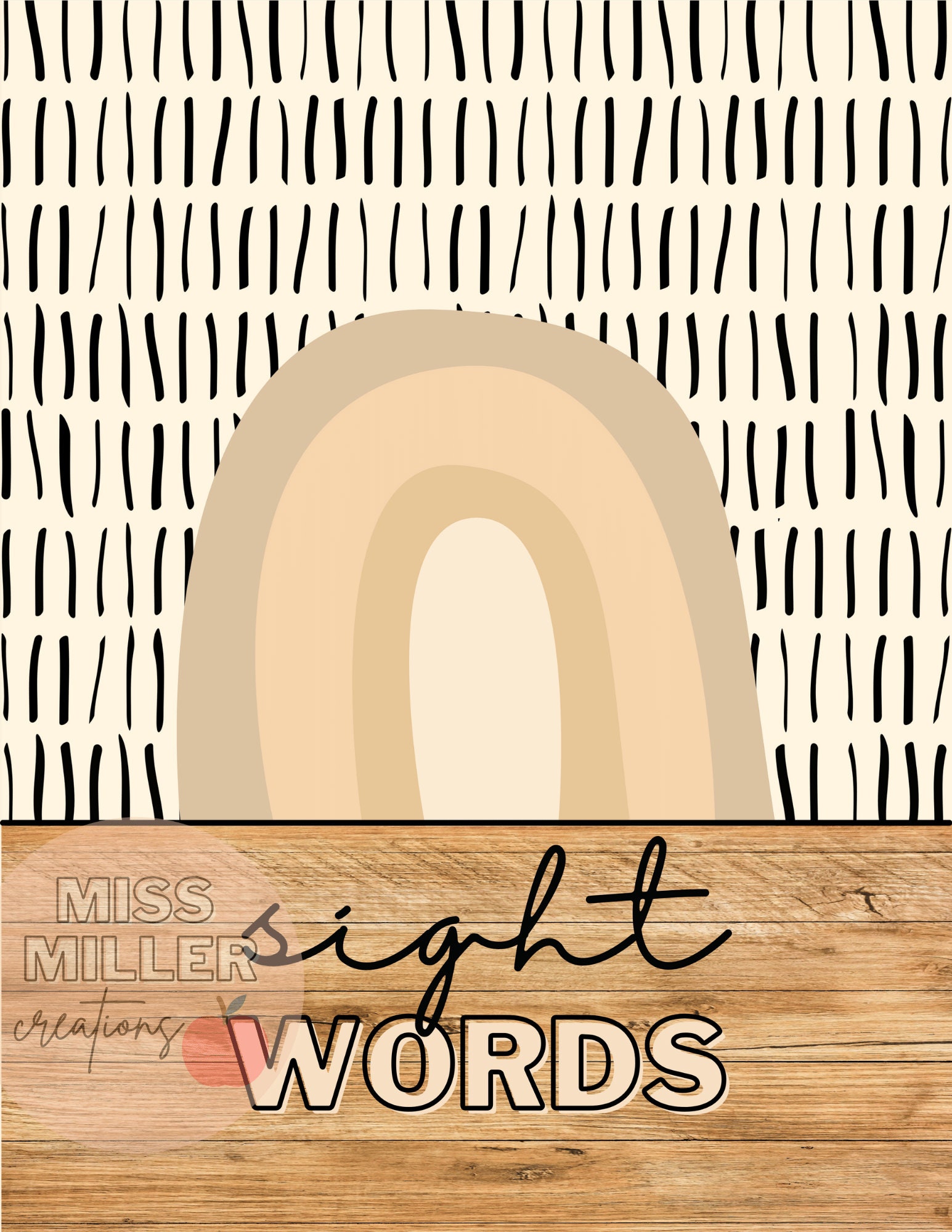 Neutral Boho Rainbow Binder Covers editable | Etsy