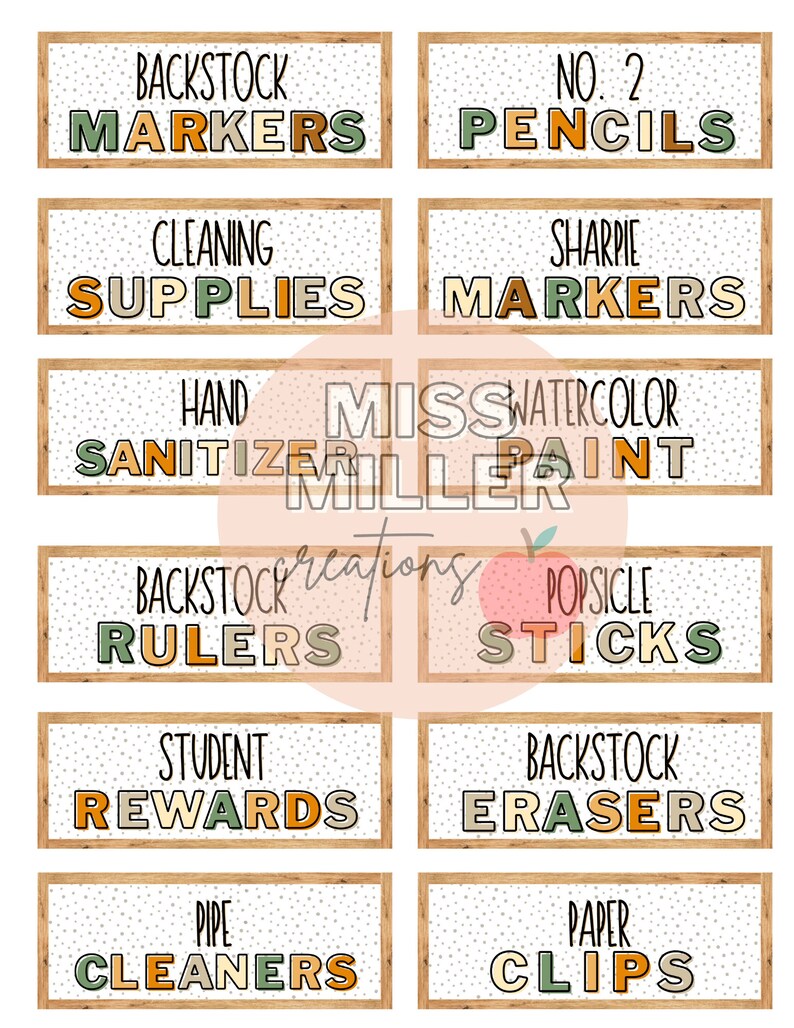 Woodland Classroom Supplies Labels editable - Etsy