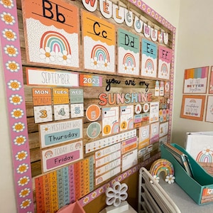 Retro Rainbow Complete Classroom Collection [editable] - Etsy