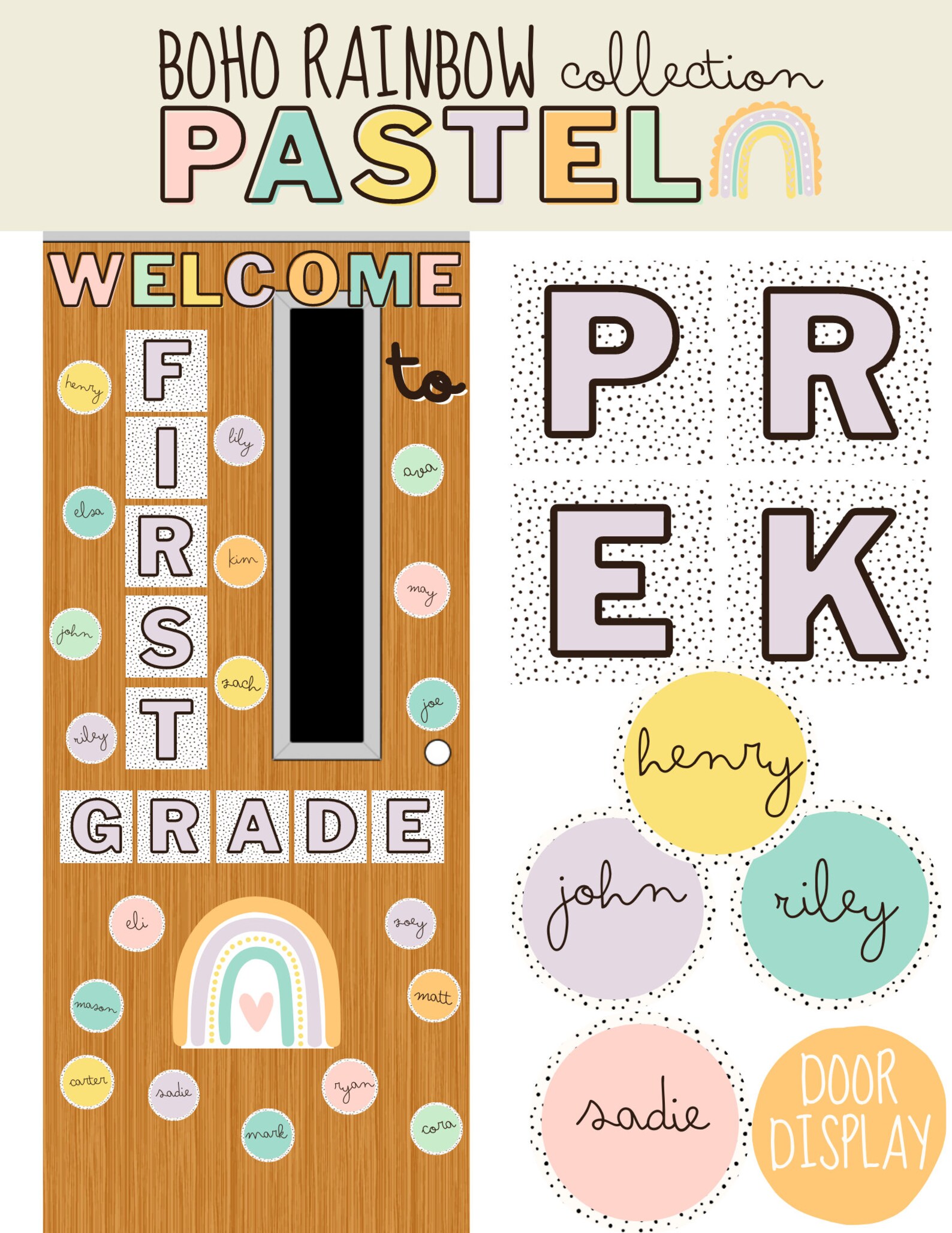 Pastel Boho Rainbow Complete Classroom Collection - Etsy