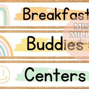 Pastel Boho Rainbow Classroom Schedule [editable] - Etsy