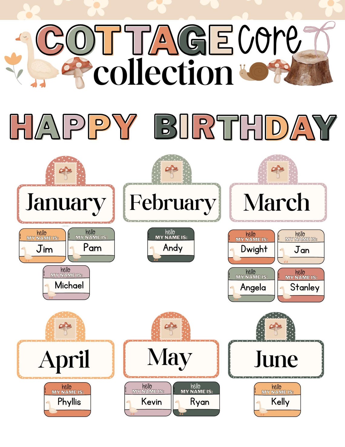 Cottagecore Class Birthday Display - Etsy