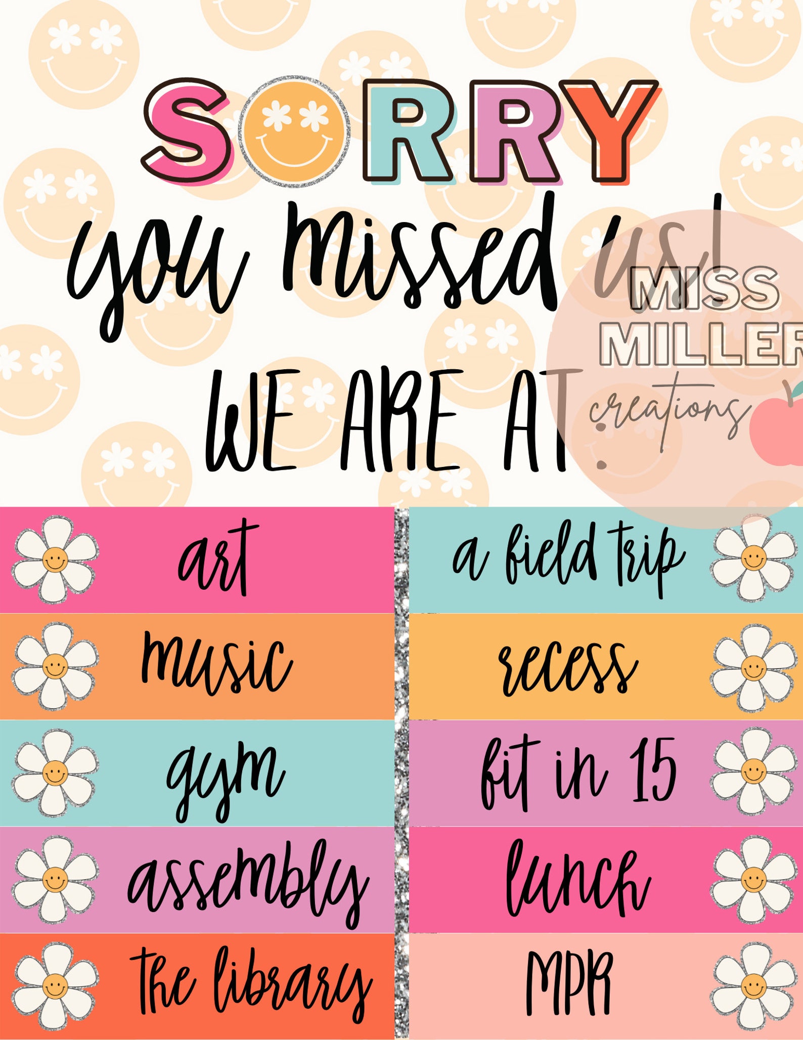 Where Are We Classroom Door Sign editable - Etsy