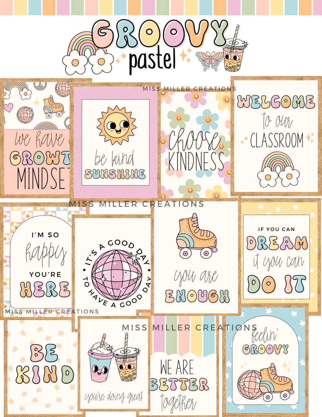 Groovy Pastel Classroom Posters - Etsy