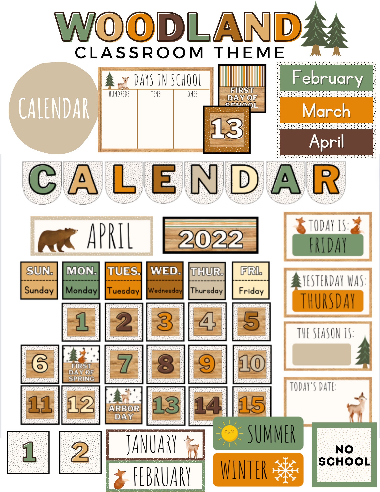 Woodland Theme Complete Classroom Bundle editable - Etsy UK