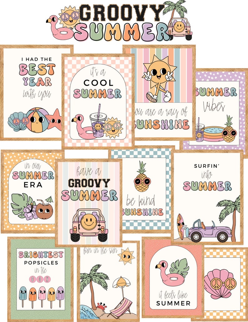 Groovy Summer Classroom Decor Posters - Etsy