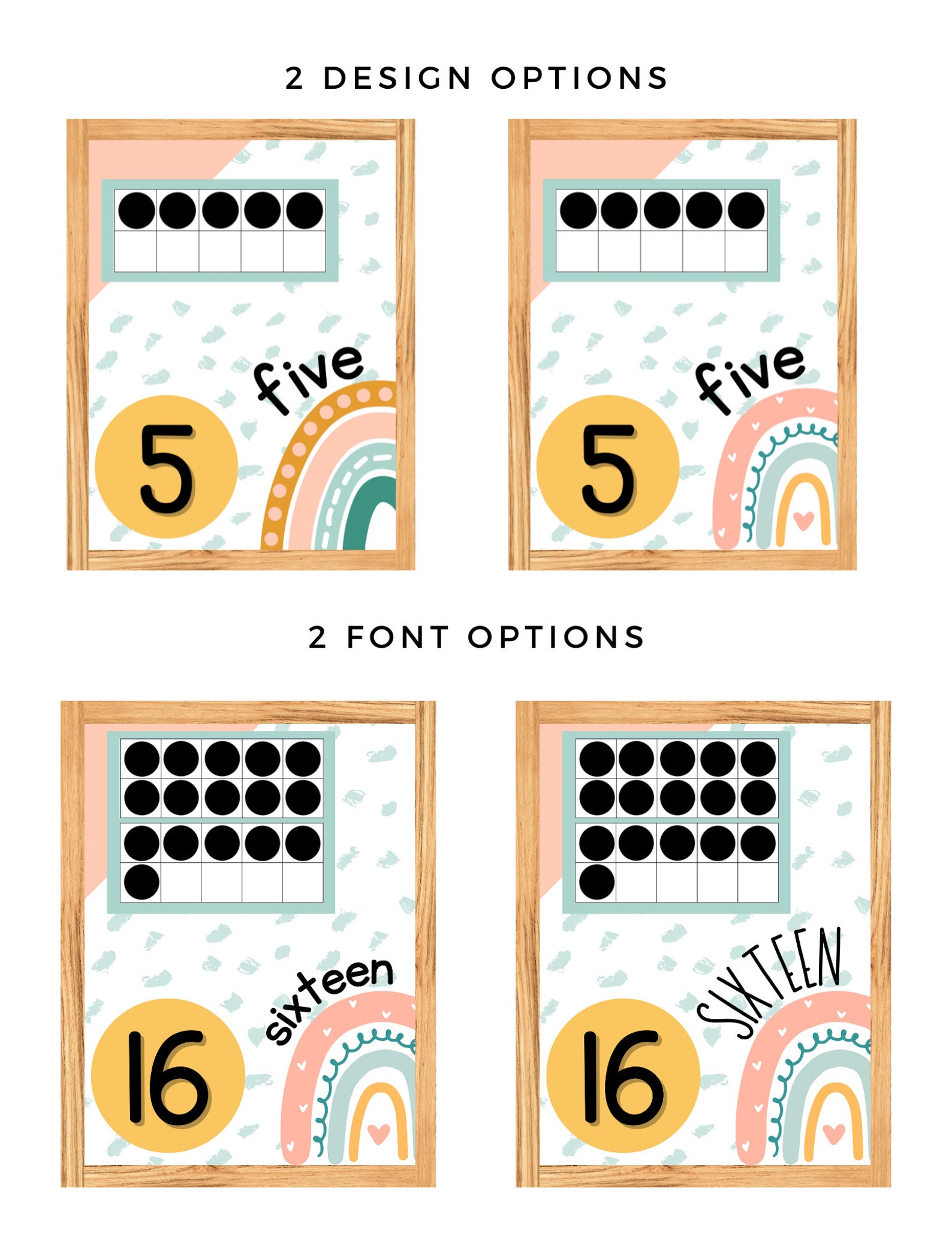 Modern Boho Rainbow Classroom Number Posters - Etsy