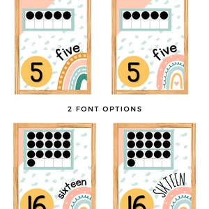 Modern Boho Rainbow Classroom Number Posters - Etsy