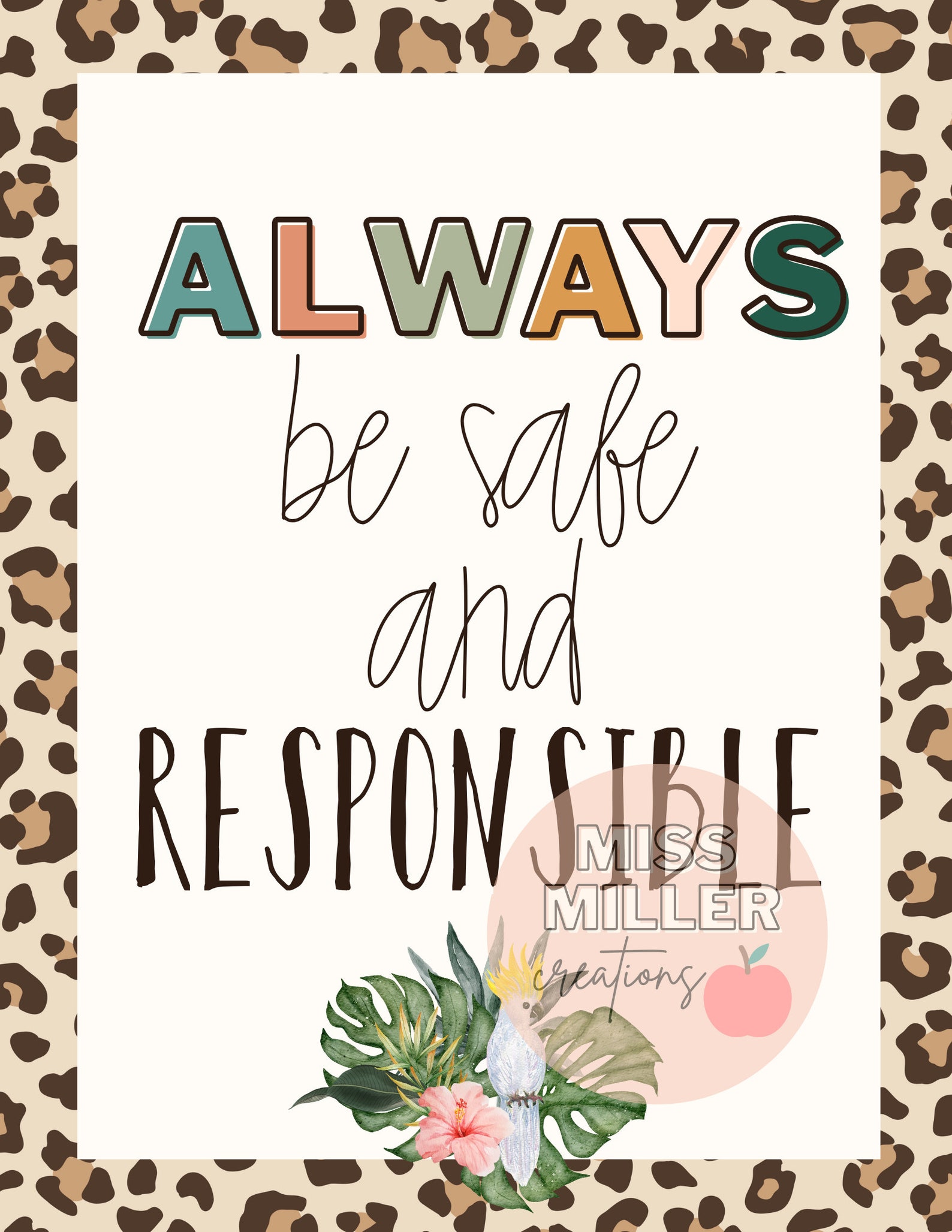 Boho Tropics Class Rules Posters - Etsy