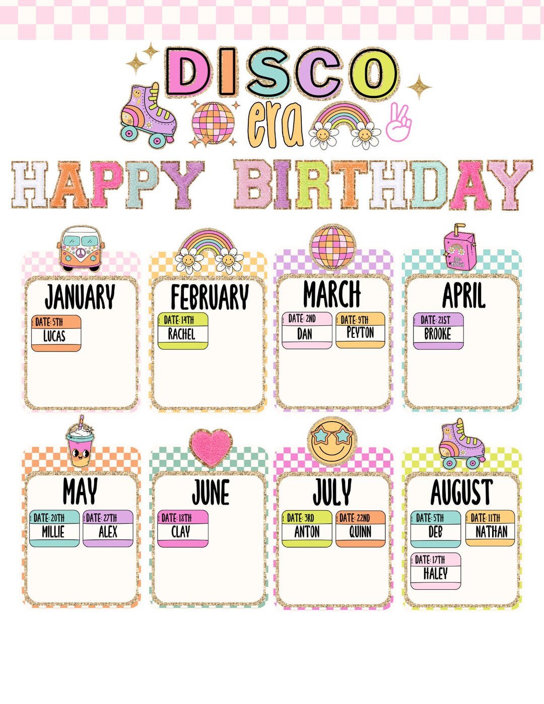 Disco Era Class Birthday Display - Etsy