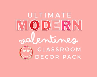 Modern Valentine's Day Classroom Decor Pack - Etsy