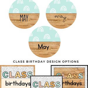 Modern Boho Rainbow Class Birthdays Display - Etsy