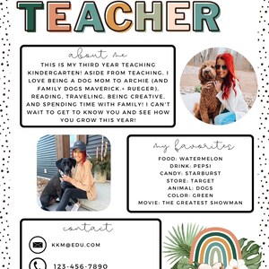 Boho Tropics Meet the Teacher Template - Etsy