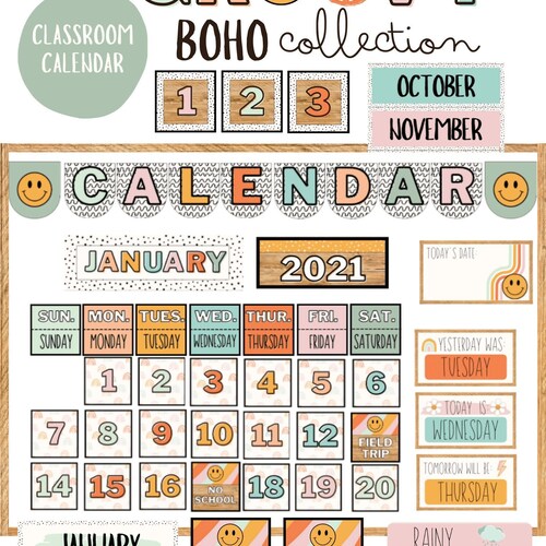 Boho Tropics Classroom Door Display editable Features - Etsy