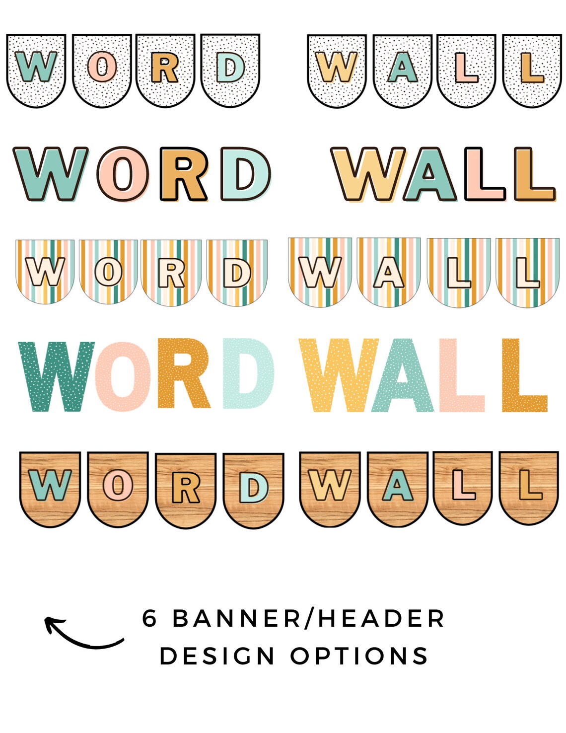 Modern Boho Rainbow Classroom Word Wall [editable] - Etsy Canada