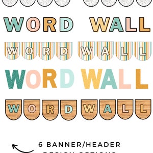 Modern Boho Rainbow Classroom Word Wall [editable] - Etsy