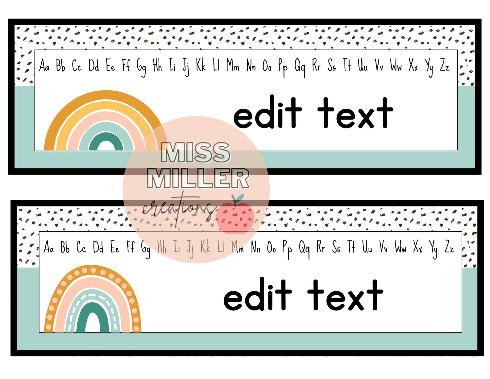 Modern Boho Rainbow Classroom Desk Plates editable - Etsy