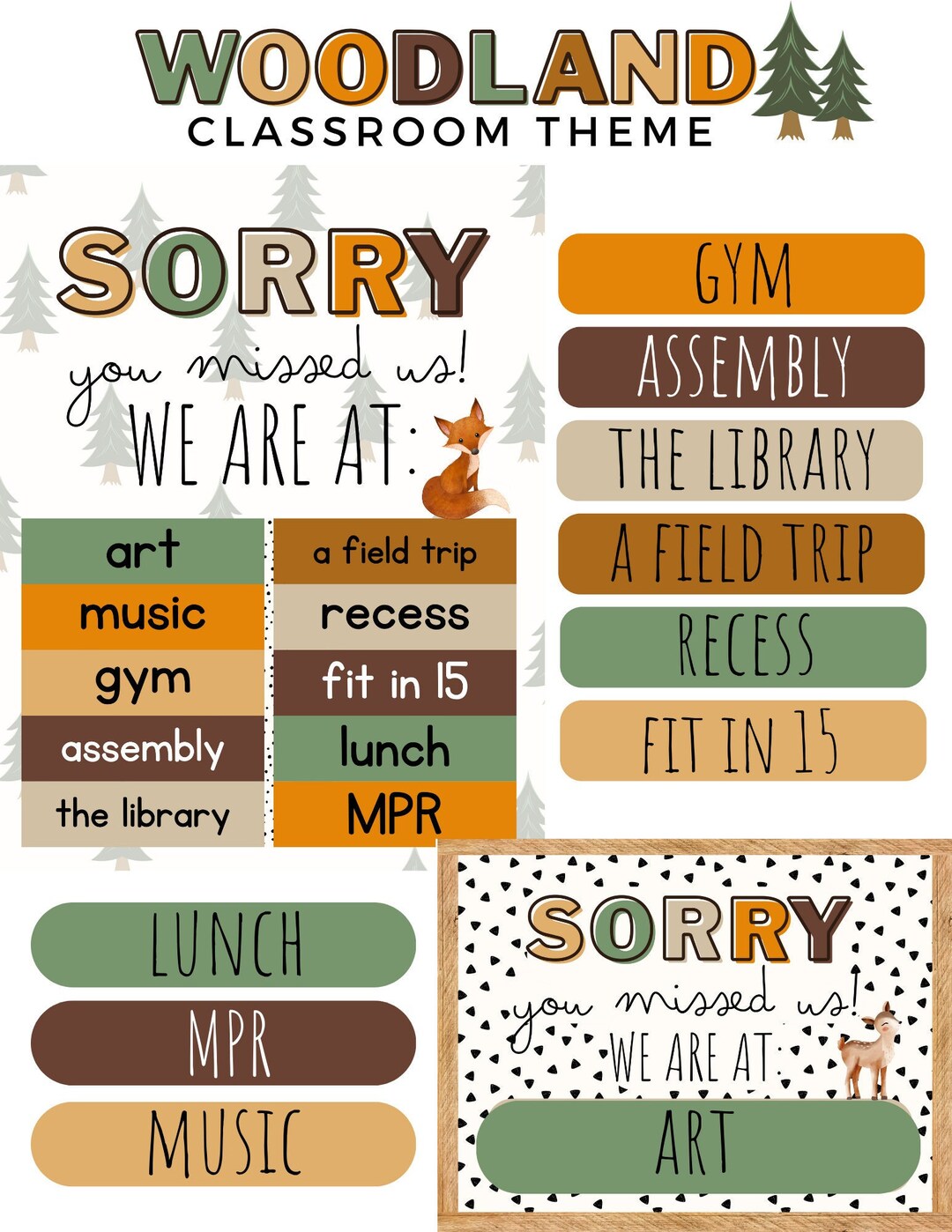 Woodland Where Are We Classroom Door Sign [editable] - Etsy