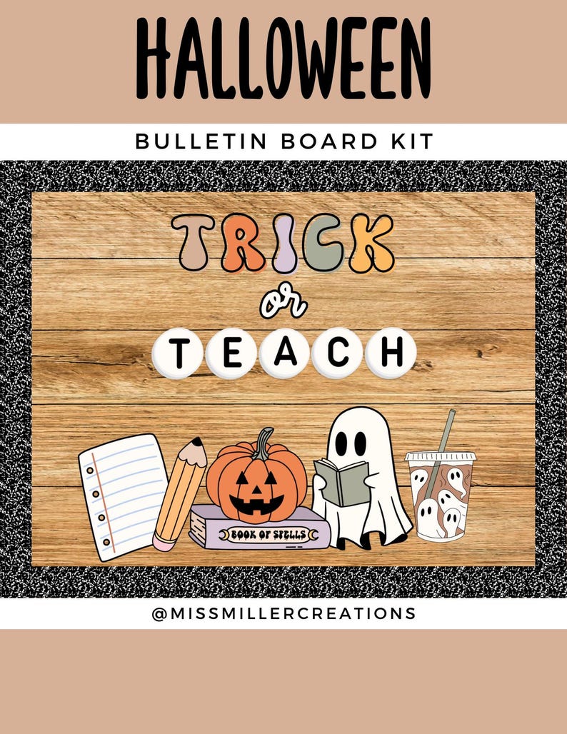 Trick or Teach Bulletin Board Kit - Etsy