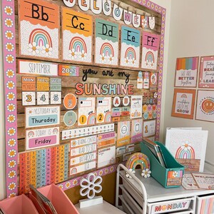 Retro Rainbow Complete Classroom Collection [editable] - Etsy
