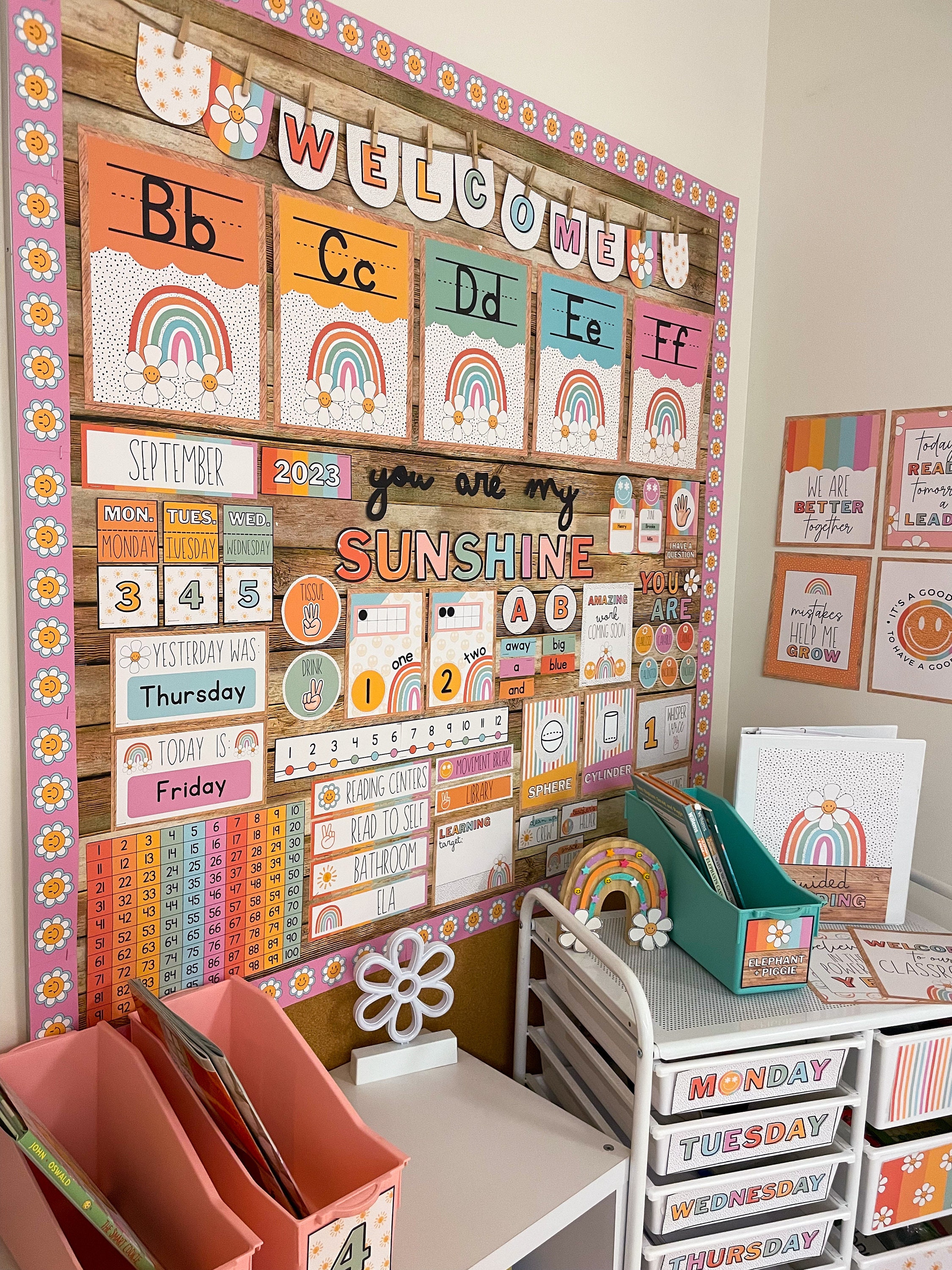 Retro Rainbow Complete Classroom Collection [editable] - Etsy