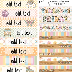 Groovy Pastel 10-drawer Cart Labels - Etsy