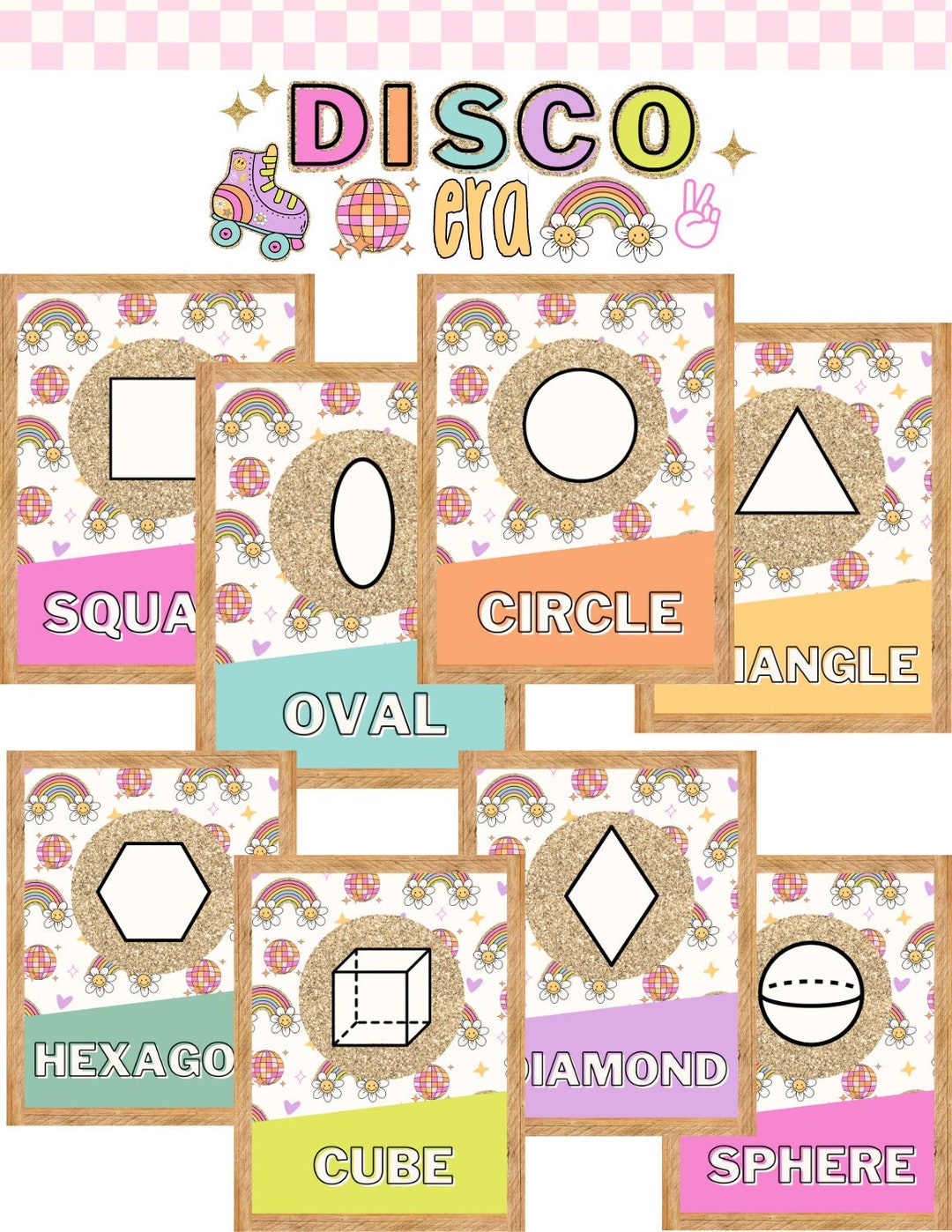 Disco Era Shape Posters - Etsy