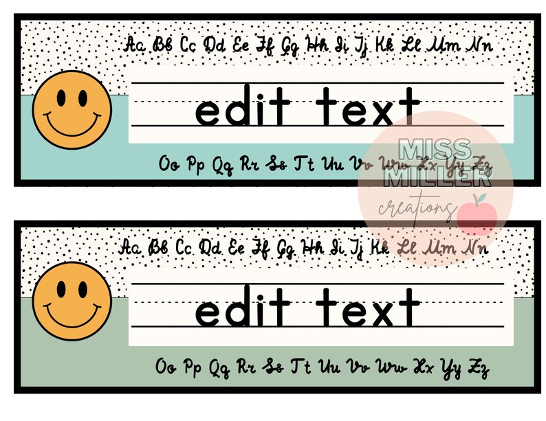 Groovy Boho Desk Plates [editable] - Etsy