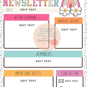 Groovy Glitter Newsletter [editable] - Etsy