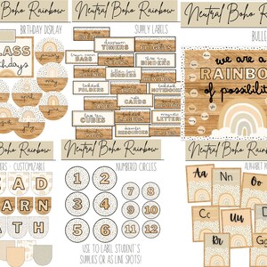 Neutral Boho Rainbow Complete Classroom Collection - Etsy