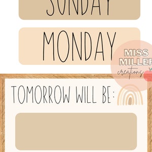 Neutral Boho Rainbow Classroom Calendar - Etsy